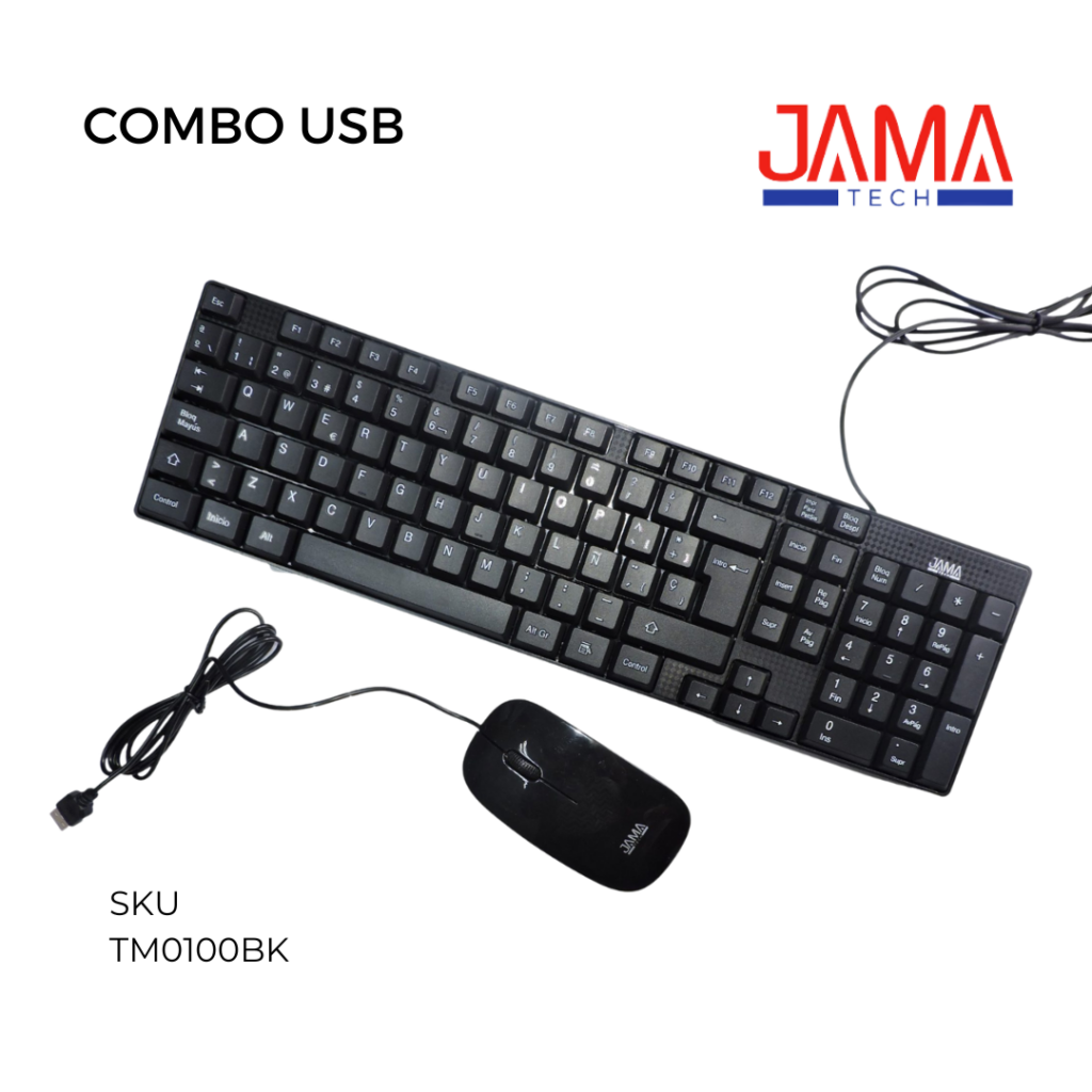 COMBO INALAMBRICO TECLADO-MOUSE NEGRO – Jama Tech
