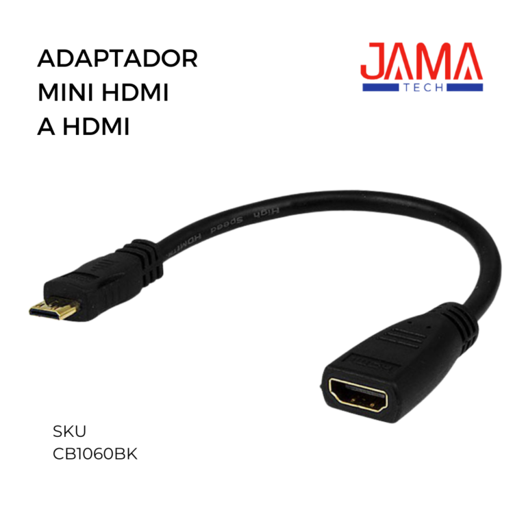 ADAPTADOR MINI HDMI A HDMI NEGRO – Jama Tech