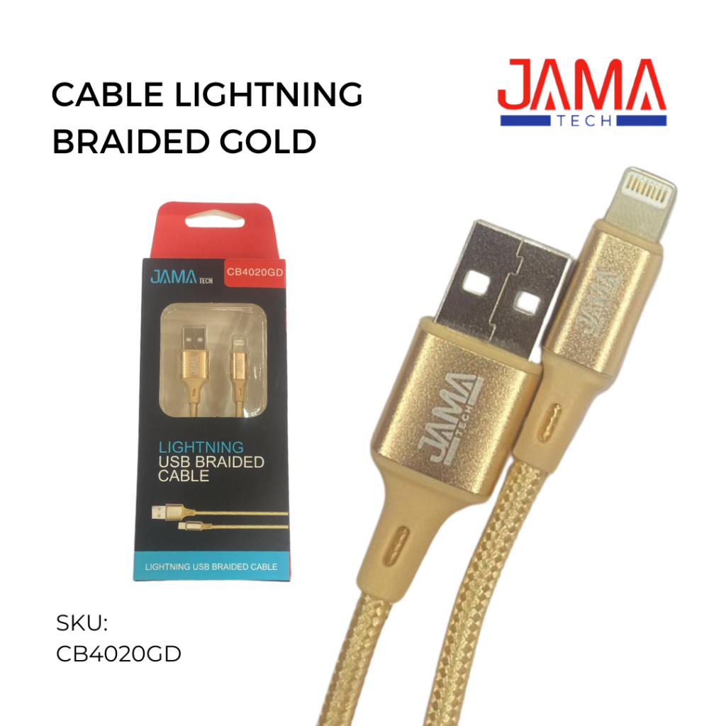 CABLE LIGHTNING BRAIDED GOLD – Jama Tech